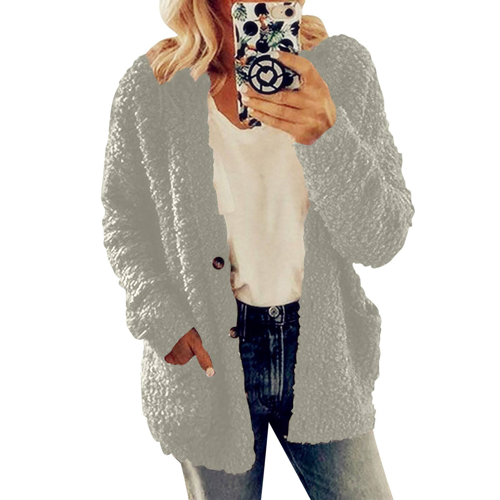 BRDFRL Women's Chunky Popcorn Cardigan Oversized Open Front Boyfriend ...