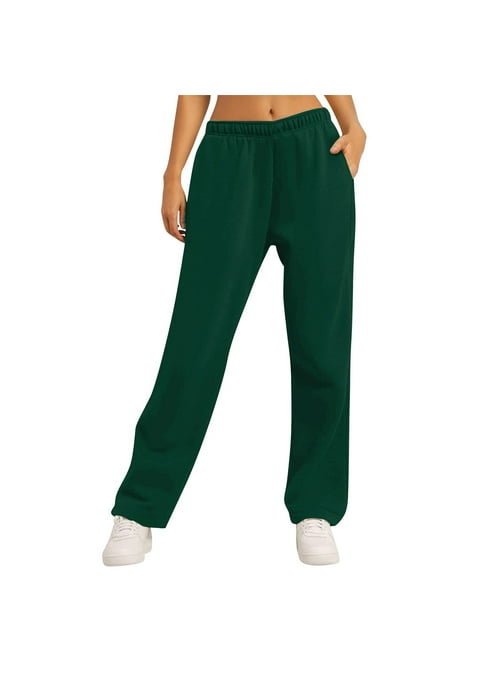 3 Pack: Women's Relaxed Fit Fleece Open Bottom Sweatpants Pockets ...