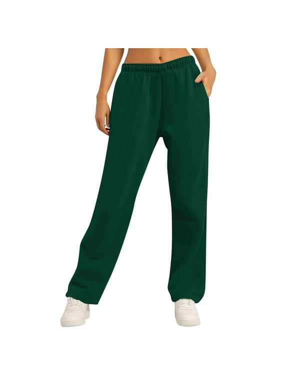 3 Pack: Women's Relaxed Fit Fleece Open Bottom Sweatpants Pockets ...