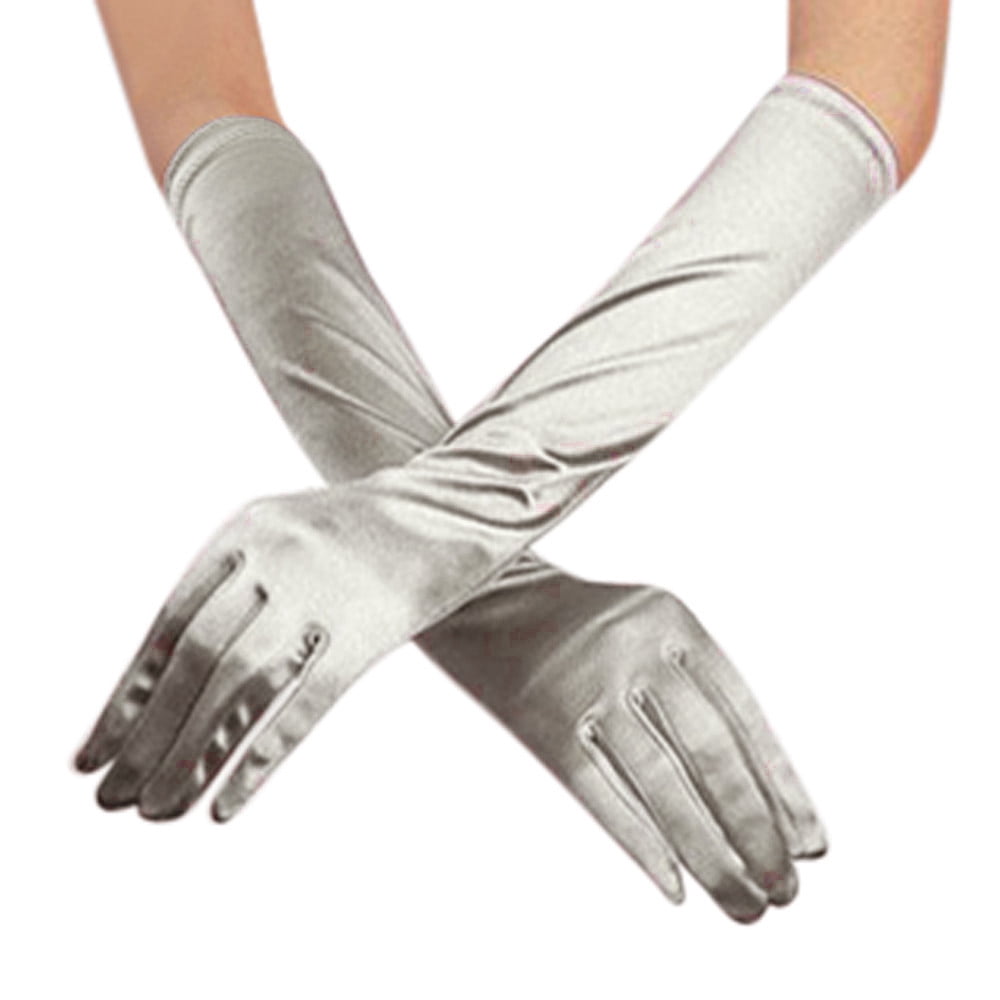 BRDFRL Women's Long-Velvet-Gloves for 1920s Party Opera Dinner Wedding ...