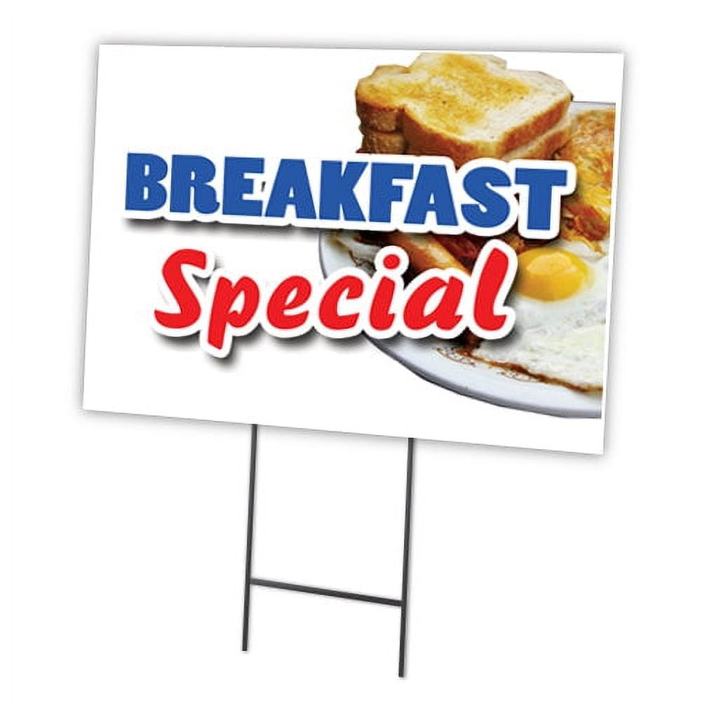 BREAKFAST SPECIAL 12"x16" Yard Sign & Stake | Advertise Your Business | Stake Included Image On ...