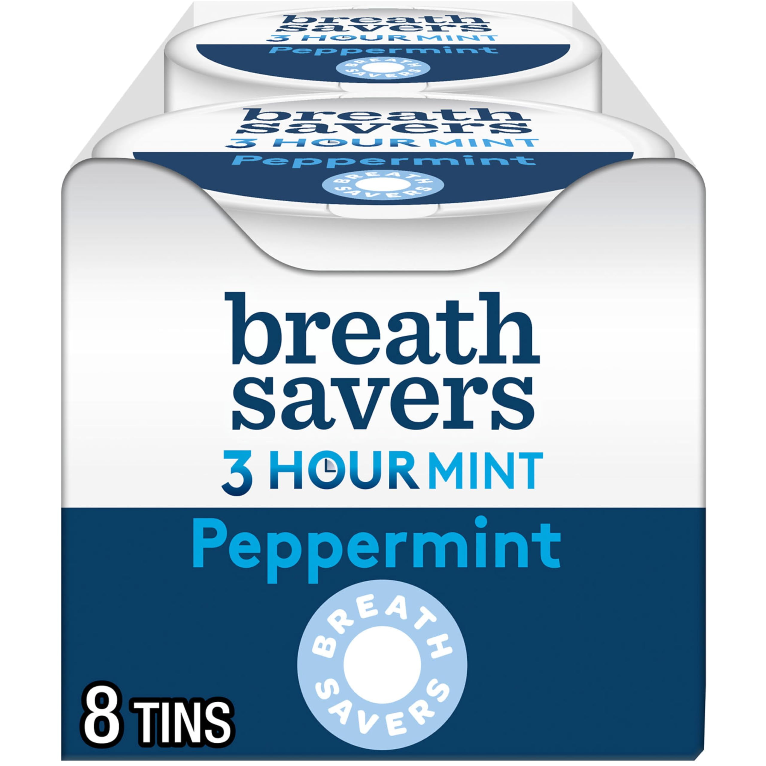 BREATH SAVERS Peppermint Flavored MFF30 Sugar Free Breath Mints Tins, 1.27 oz (8 Count ...