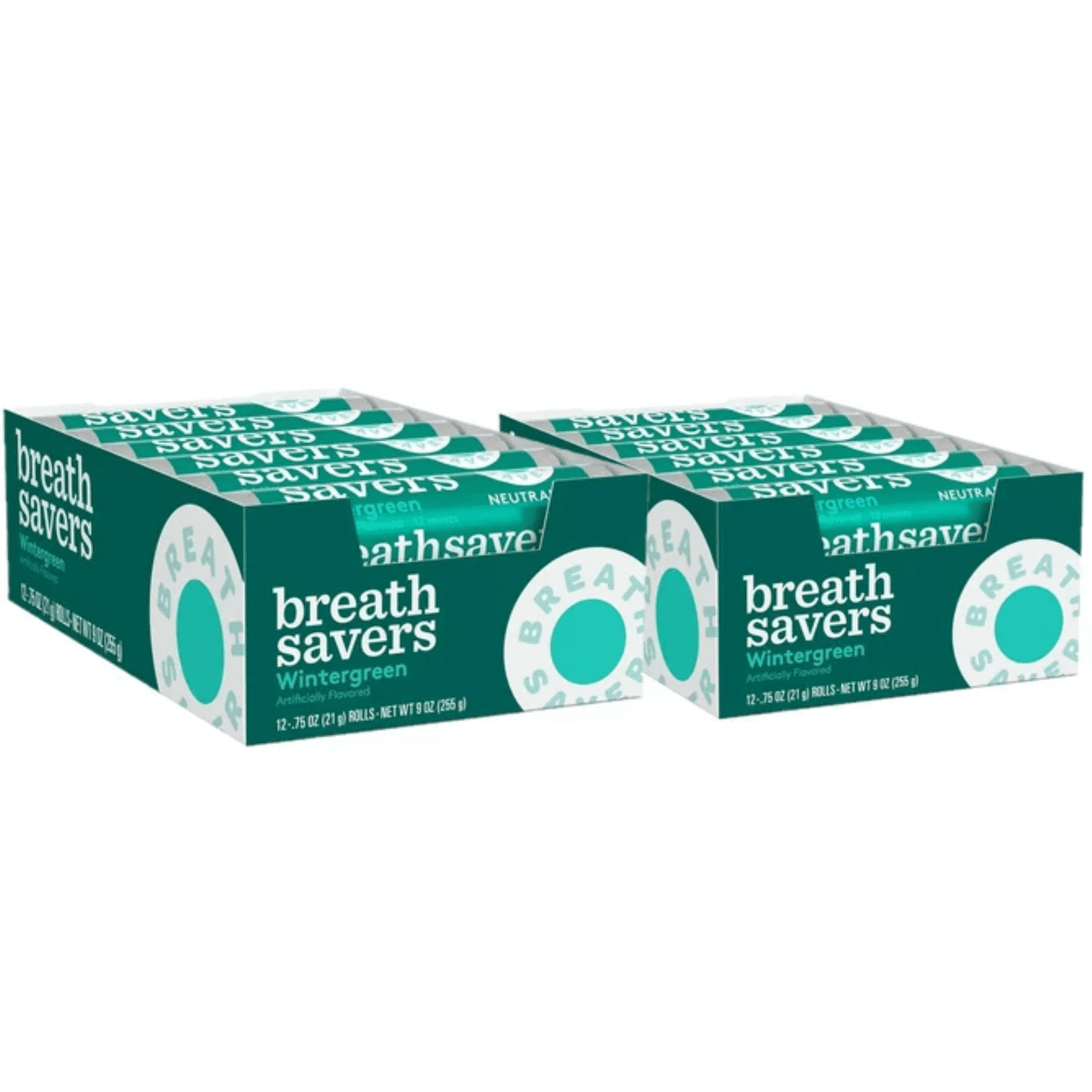 BREATH SAVERS WINTERGREEN Sugar Free Breath Mints Rolls, 0.75 Oz. (24 ...