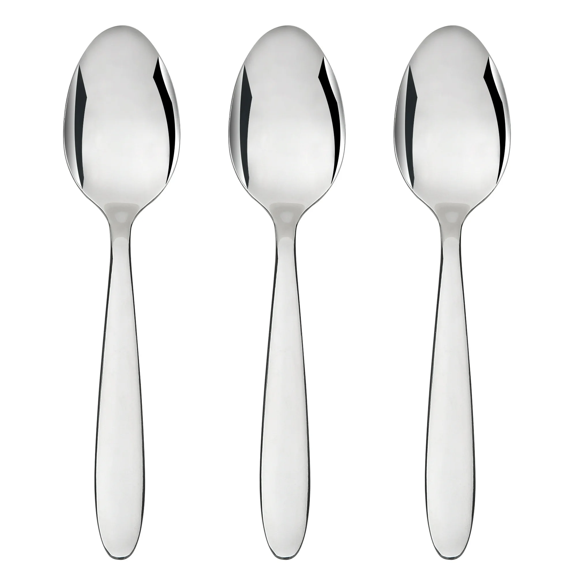 Mainstays Breck Stainless Steel Adult Dinner Spoon, 3-Piece Set, Silver ...