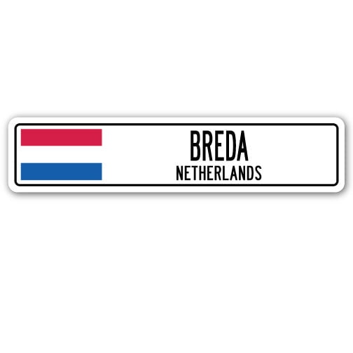 BREDA NETHERLANDS Street Sign Netherlander Dutch flag city country wall ...