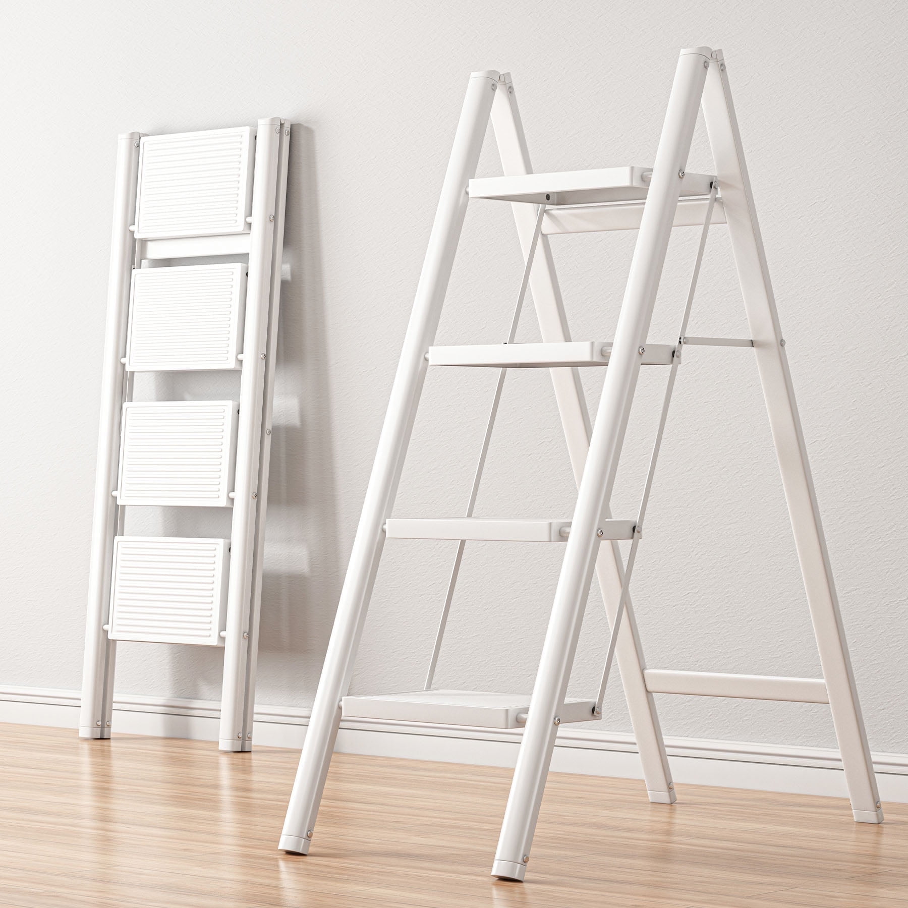 BREENHILL Step Ladder, Folding 4 Step Stool with Wider Anti-slip Pedal ...
