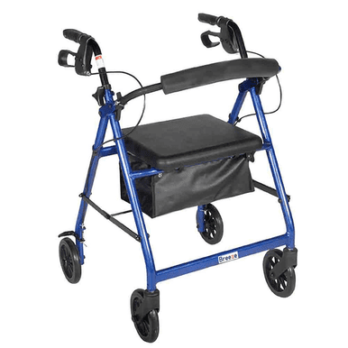 BREEZE STEEL ROLLATOR WITH 8" WHEELS (adj. height 31" and 37.4 ...
