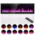 BREEZEHEAT 60” Electric Fireplace Insert, Wall Mounted Fireplace with ...
