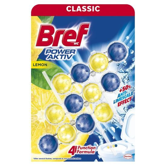 BREF toilet bowl cleaner LEMON Scent (3 x 50g with hooks) - Walmart.com