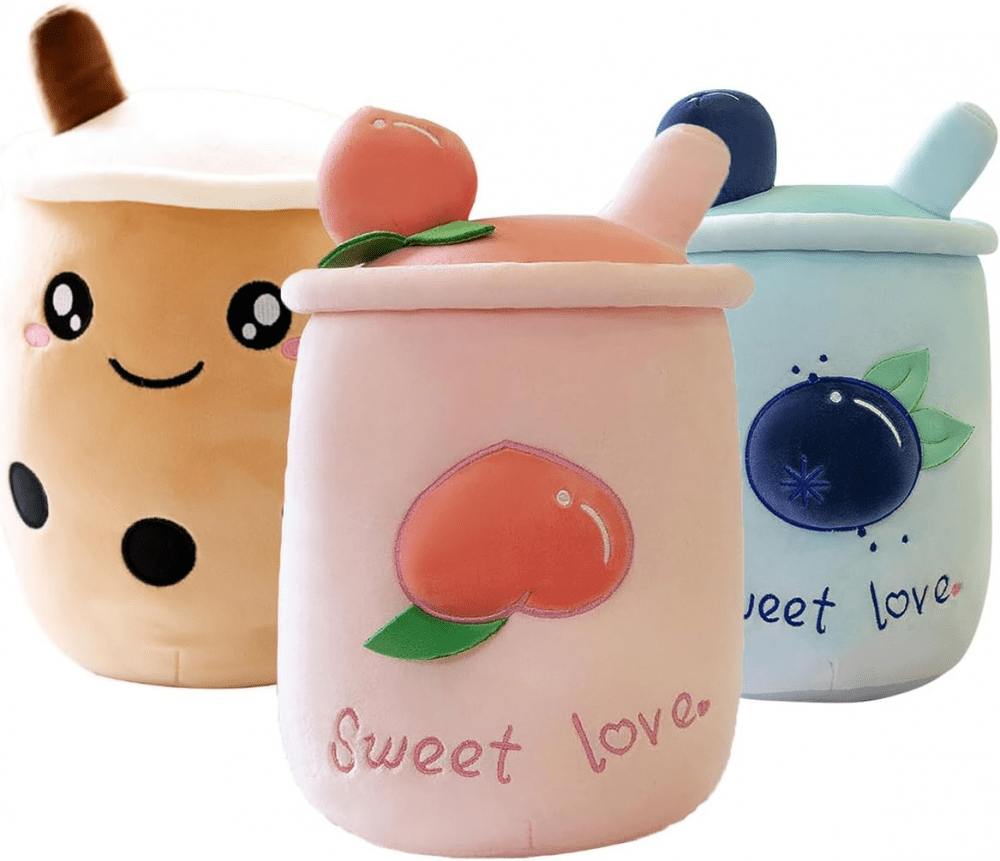 BREIS Stuffed Boba Plush Stuffed Bubble Tea Plush Pillow Soft Cute Pearl Milk Tea Hug Pillow ...
