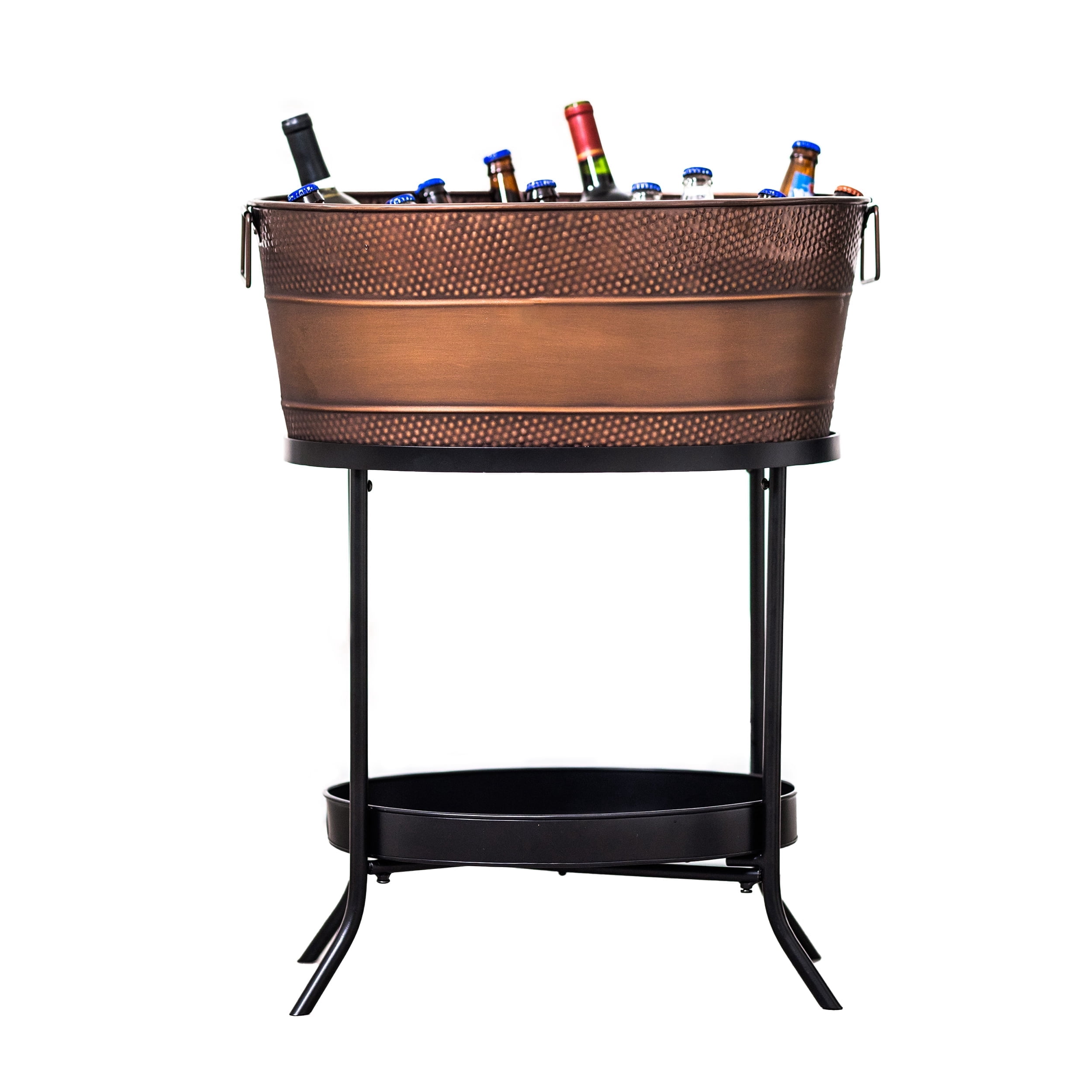 BREKX Aspen Large Stainless Steel Outdoor Party Beverage Tub with Iron ...