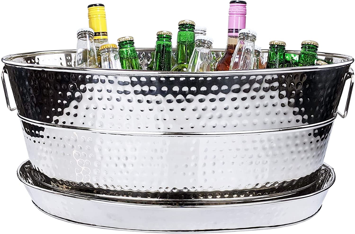 BREKX Aspen Stainless Steel Silver Beverage Tub with Stainless Steel ...