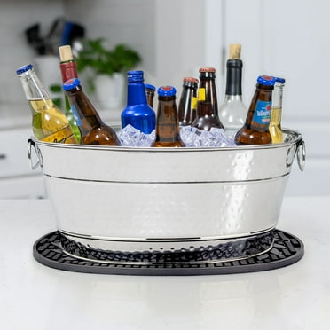 BREKX Large Stainless Steel Drink Buckets, Set of 2 Colt Beverage Tubs ...