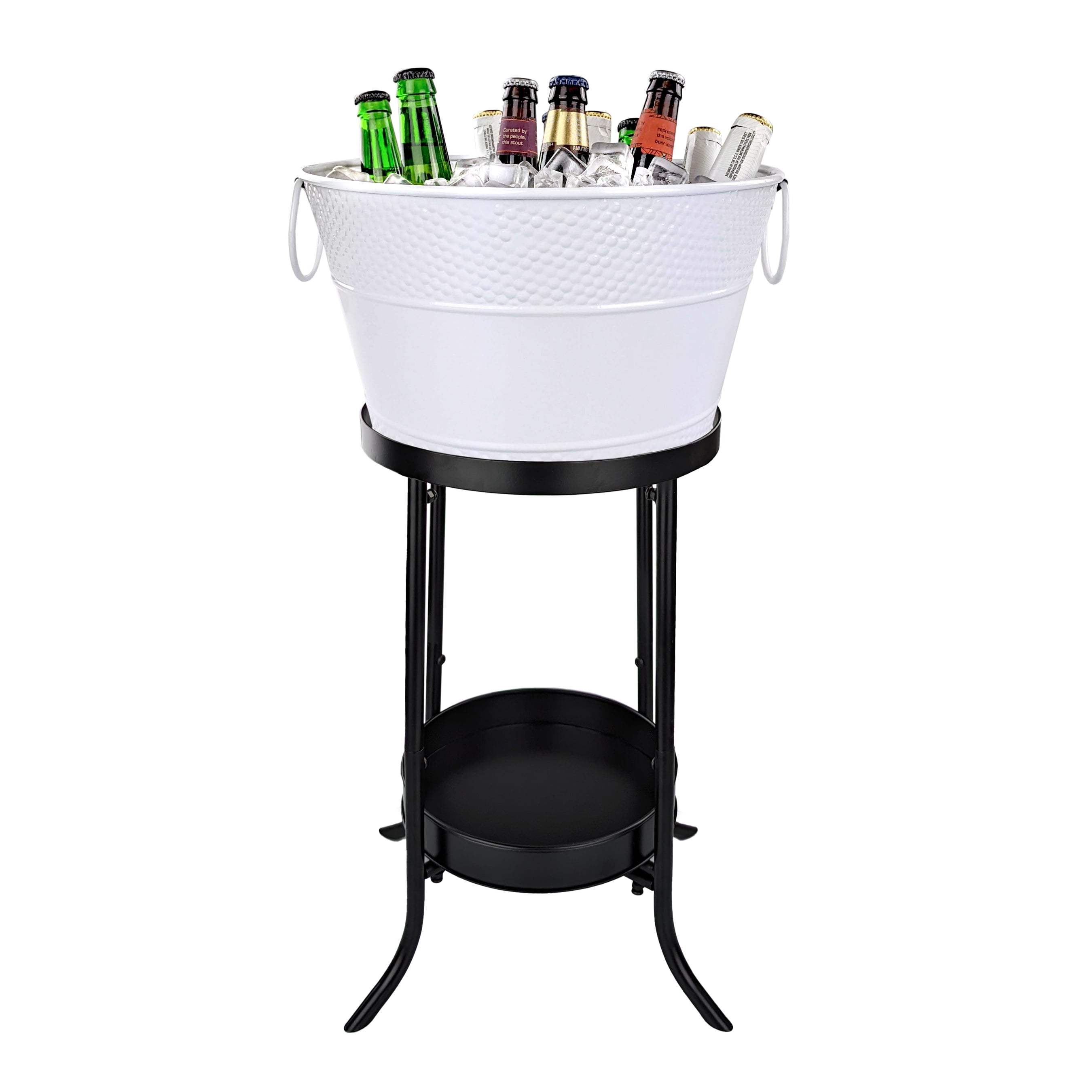BREKX Old Tavern Beverage Bucket with Stand in White 27-inch height ...