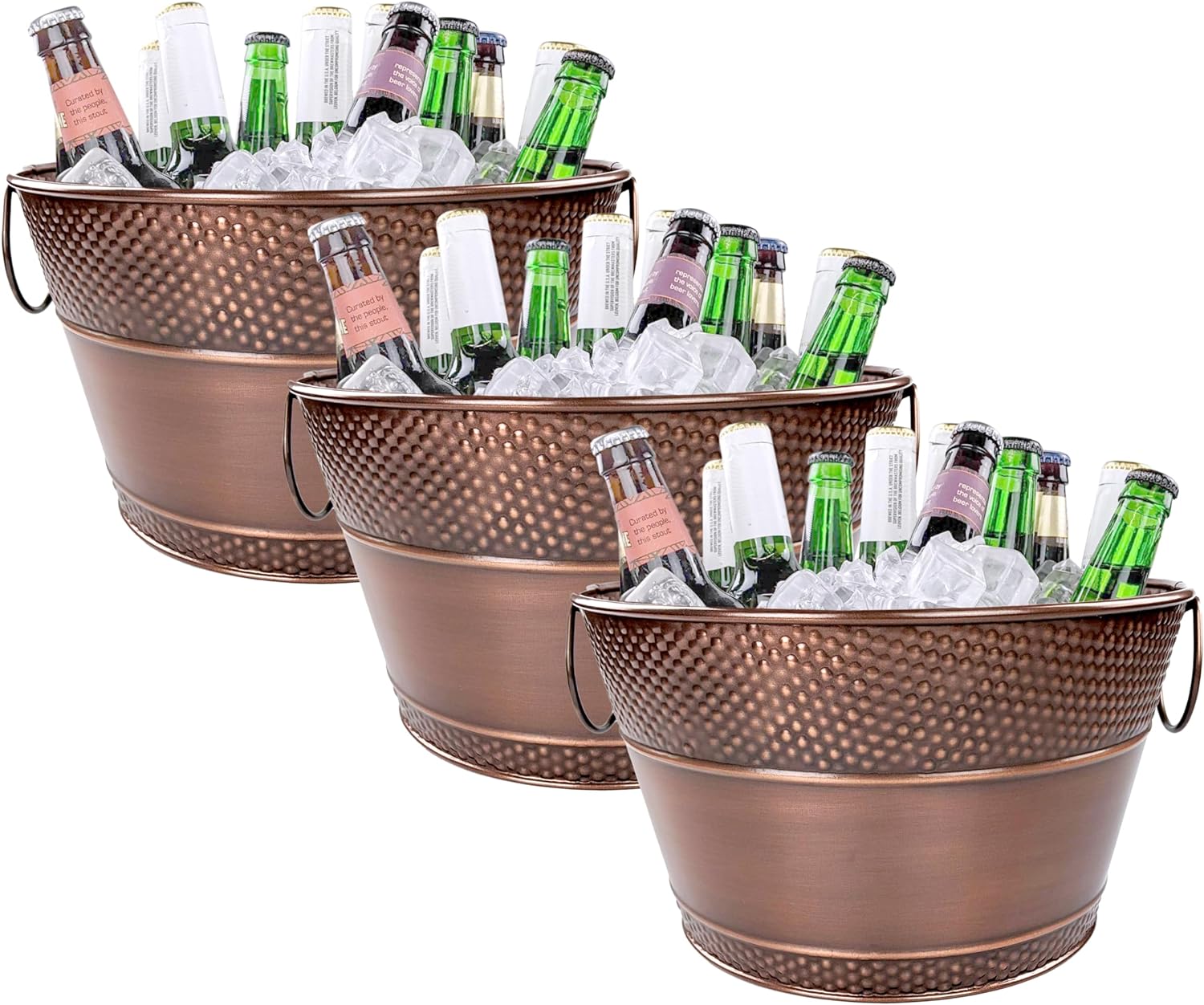 BREKX Old Tavern Copper-Finish Beverage Bucket, Wine Drink Buckets for ...