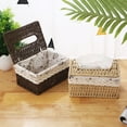BRELIL 2Pcs Straw Woven Tissue Box Cover, Desktop Napkin Holder, Rattan ...