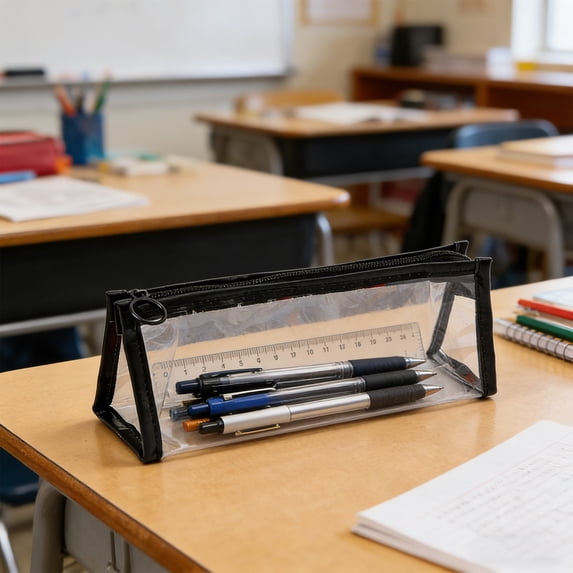 BRELIL Transparent Pencil Pouch, Waterproof PVC Storage Bag, Large ...