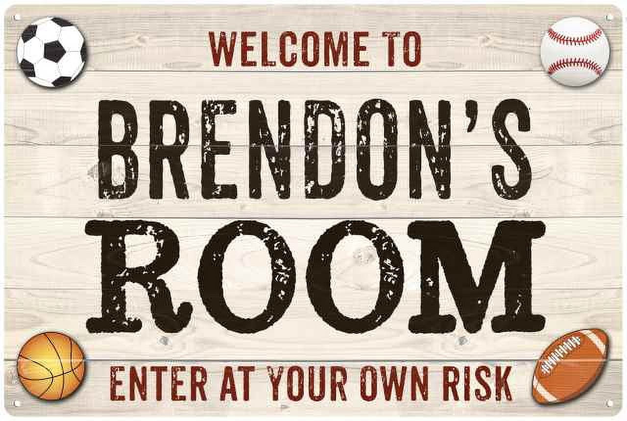 BRENDON'S Room Kids Bedroom Sign Boy's Gift 8x12 Metal 108120090473 ...