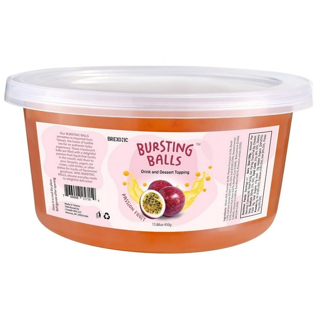 BREXONIC Bursting Boba Pearls Passion Fruit Tapioca Pearls for Bubble ...