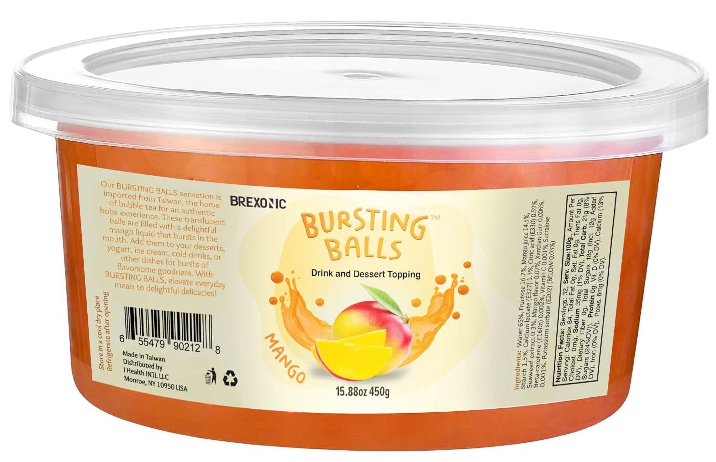 BREXONIC Mango Bursting Boba Pearls, Instant Tapioca for Bubble Tea ...