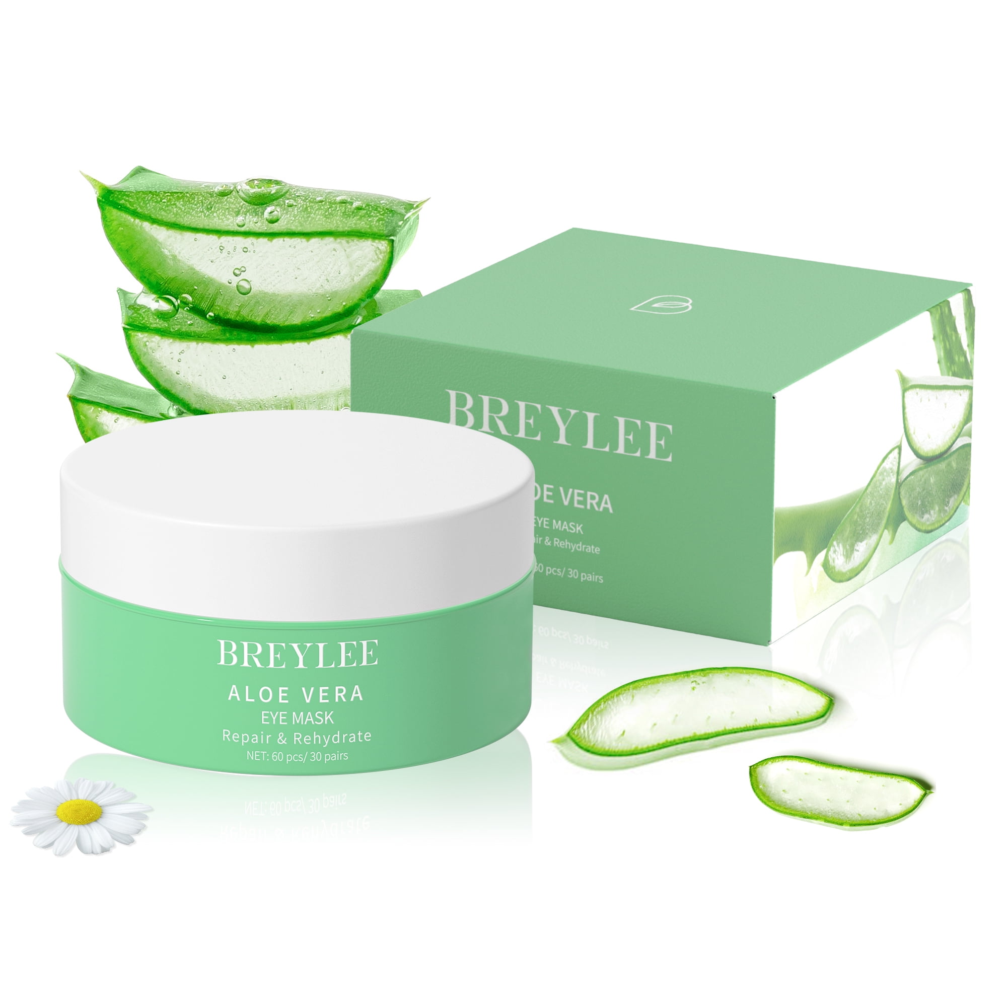 BREYLEE Aloe Vera Eye Mask– 60 Pcs - Eye Treatment Mask, Under Eye Bags ...