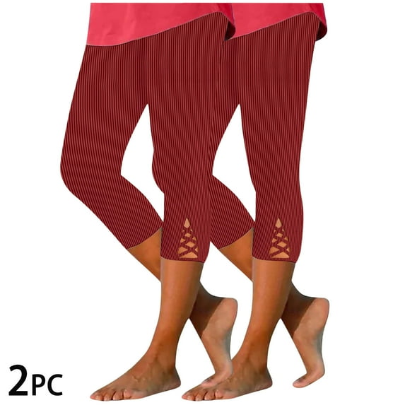 BRGZLK 2 Pack Women's Capri Sweatpants Summer Solid Color Simple Cross ...