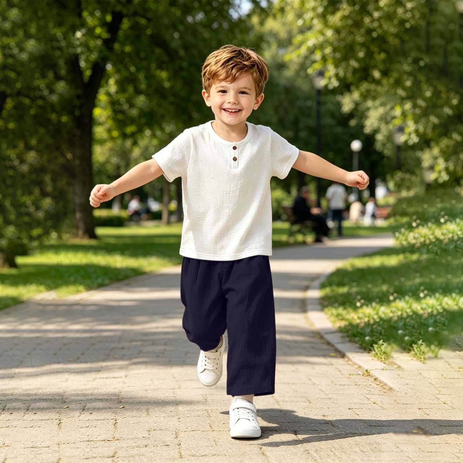 BRGZLK 2 Piece Outfits for Kids Boys Girls 2026 Summer Solid Color ...