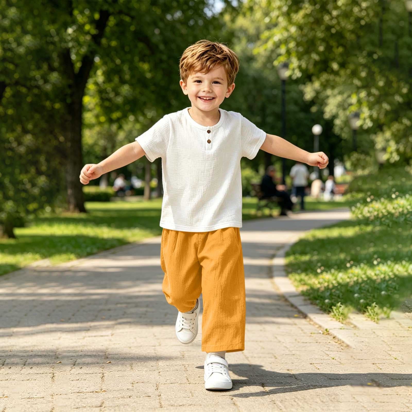 BRGZLK 2 Piece Outfits for Kids Boys Girls 2026 Summer Solid Color ...