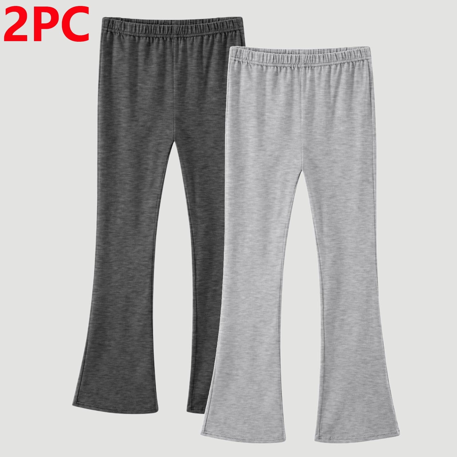 BRGZLK 2pc Children Long Pants Solid Color Leggings Girls Cotton Flare ...