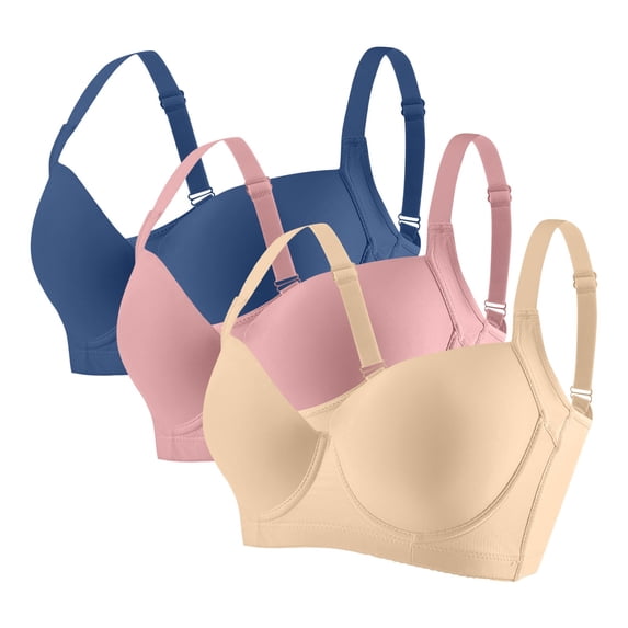 BRGZLK 3 Pack Sports Bras for Women Solid Color High Support Wireless ...