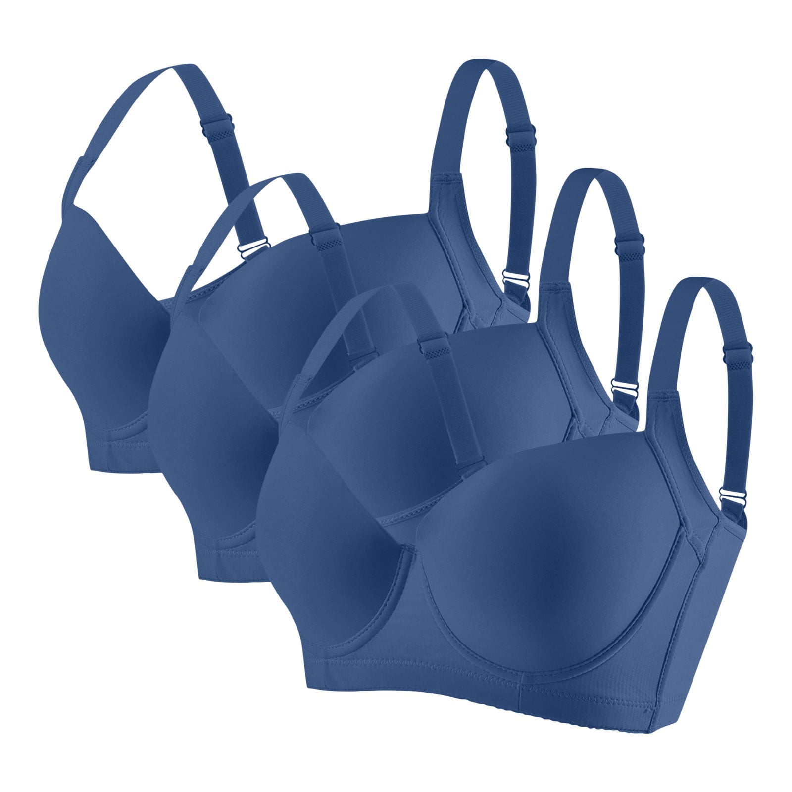 BRGZLK 3 Pack Sports Bras for Women Solid Color High Support Wireless ...