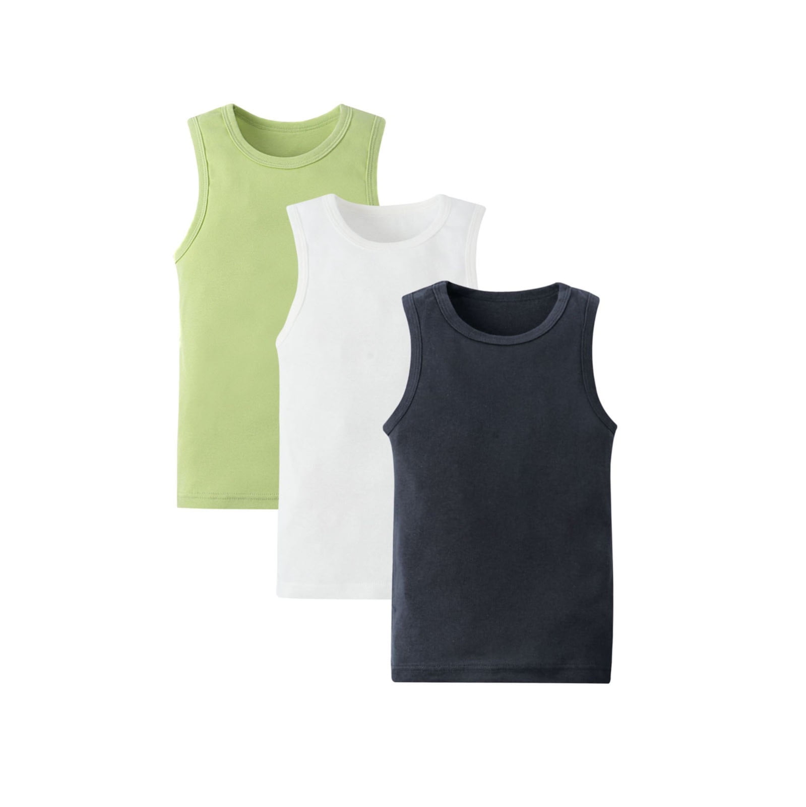 BRGZLK 3 Pack Tank Tops For Kids Summer Trendy Solid Graphic Sleeveless ...