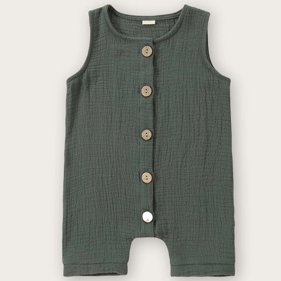 BRGZLK Baby Boys Girls Sleeveless Romper Jumpsuits Summer Cotton Solid ...