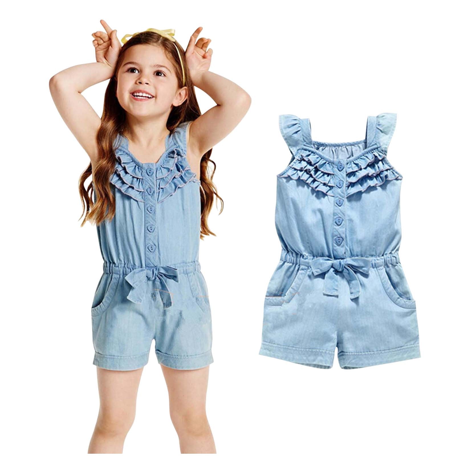BRGZLK Baby Girl Jeans Rompers Summer 2026 Trendy Cute Bow Flutter ...