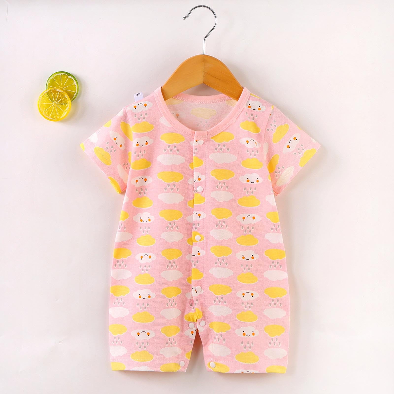 BRGZLK Baby Girls Romper Summer 2026 Short Sleeve Button Down Short ...