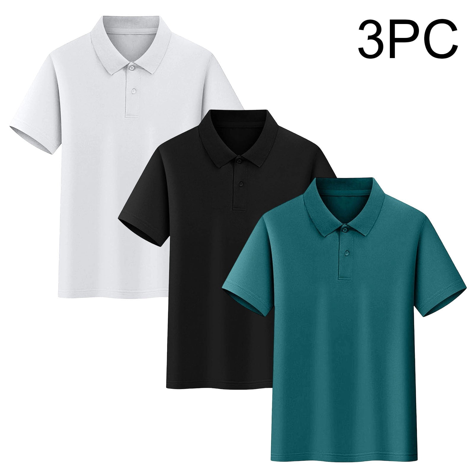 BRGZLK Boys Polo Shirts 3 Pack Stylish Solid Color Short Sleeve Button ...