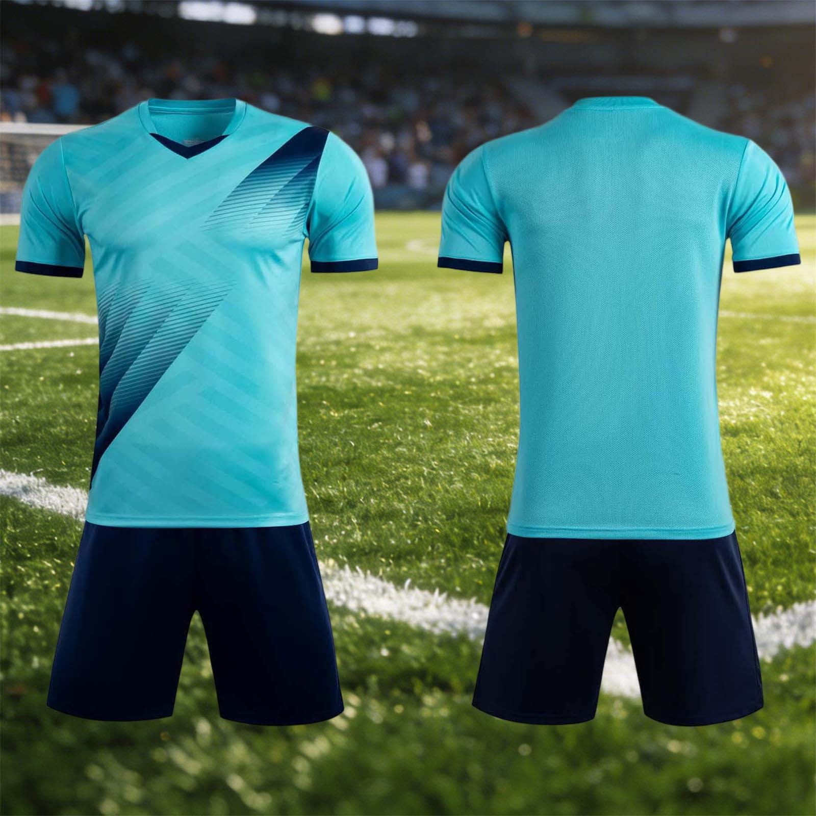 BRGZLK Boys Soccer Jersey Summer Casual Trendy Color Block Short Sleeve ...
