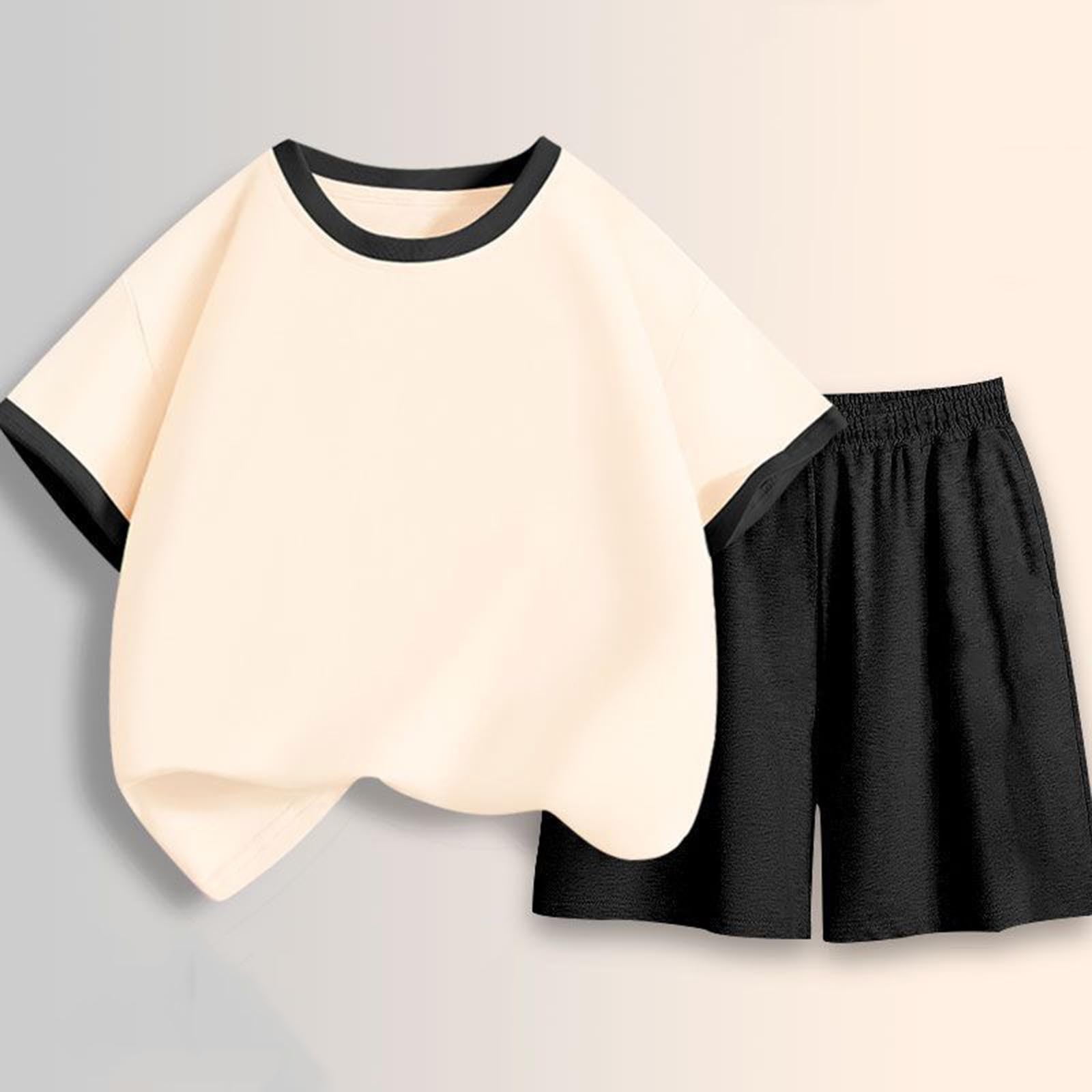 BRGZLK Children's Clothing Thin Loose Round Neck Casual Color Blocked ...