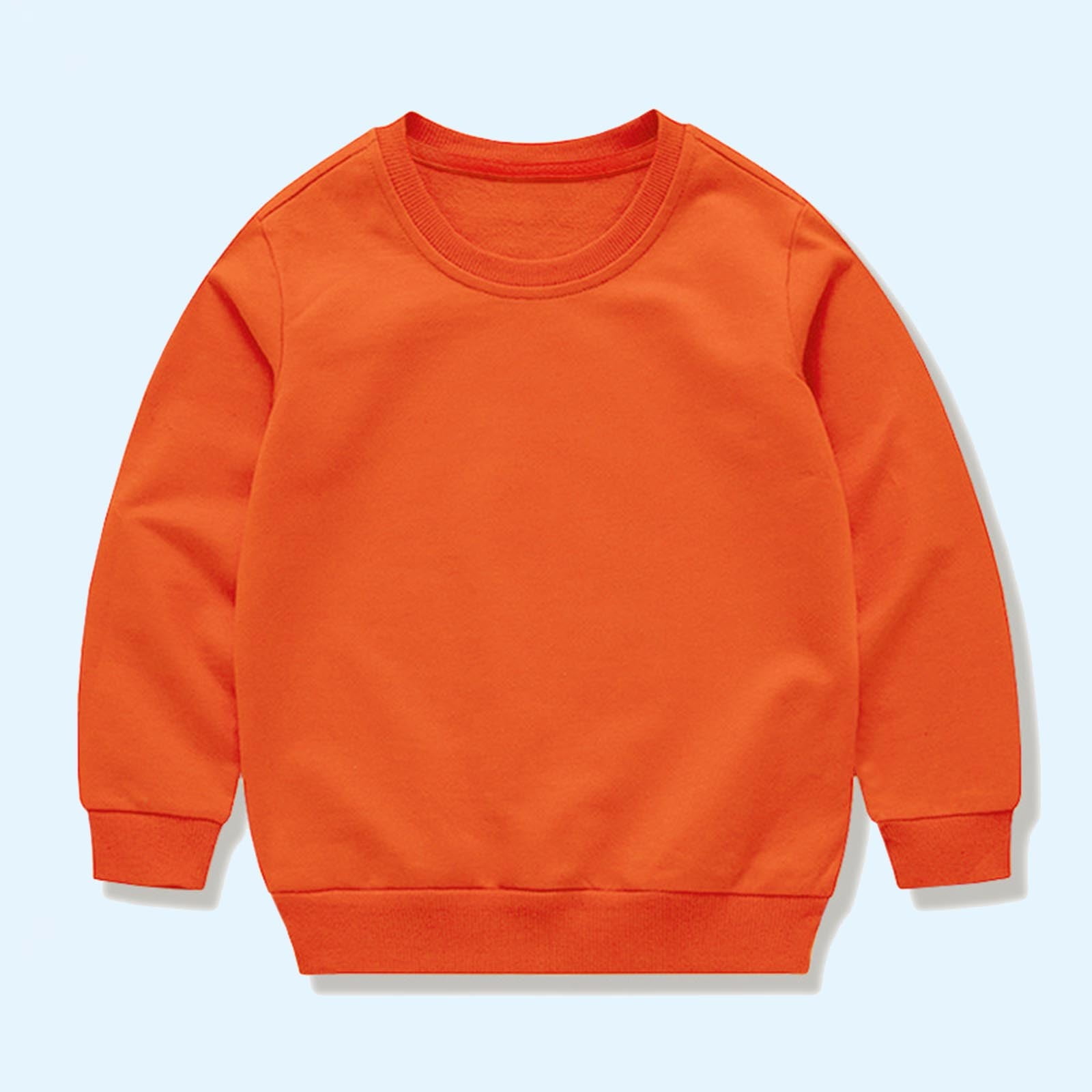 BRGZLK Children's Cotton Pullover Sweatshirt Fall Trendy Solid Color ...