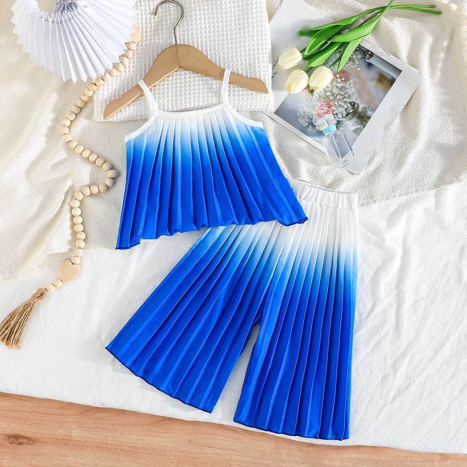 BRGZLK Children's Outfits Set and Girls' Clothing Summer Suit, Gradient ...