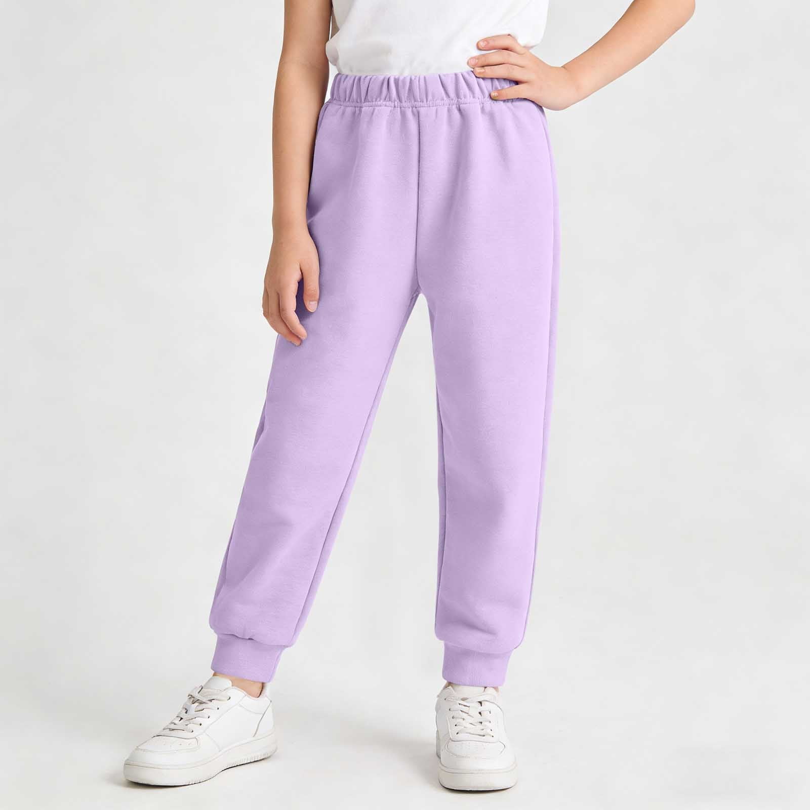 BRGZLK Children's Solid Color Elastic Waisted Pants Medium And Large ...