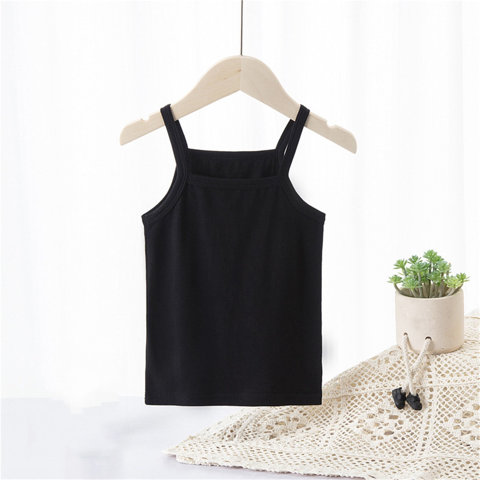BRGZLK Children's Tank Tops Summer Trendy Solid Sleeveless Spaghetti ...