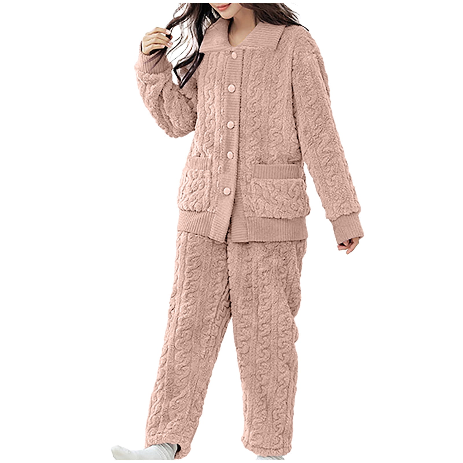 BRGZLK Fleece Pyjamas for Women Deals of The Day Ladies Pyjamas Set ...