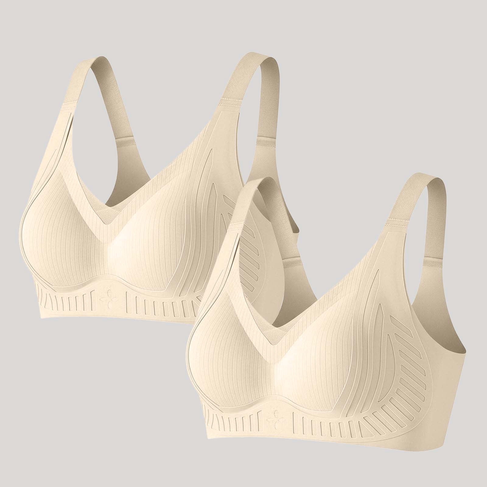 BRGZLK Full Coverage Bras for Womens Pack of 2 Fashion Solid Color ...