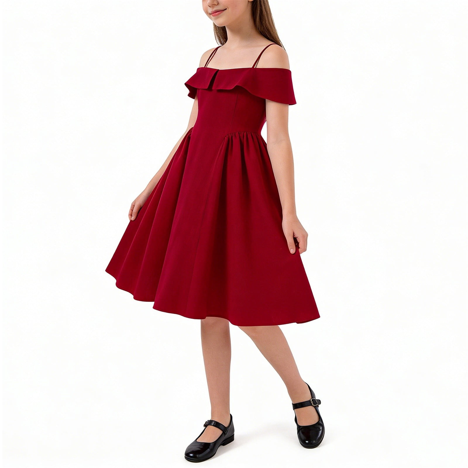 BRGZLK Girl's Wrap Mini Dress Solid Color Short Sleeve Puff Sleeve ...