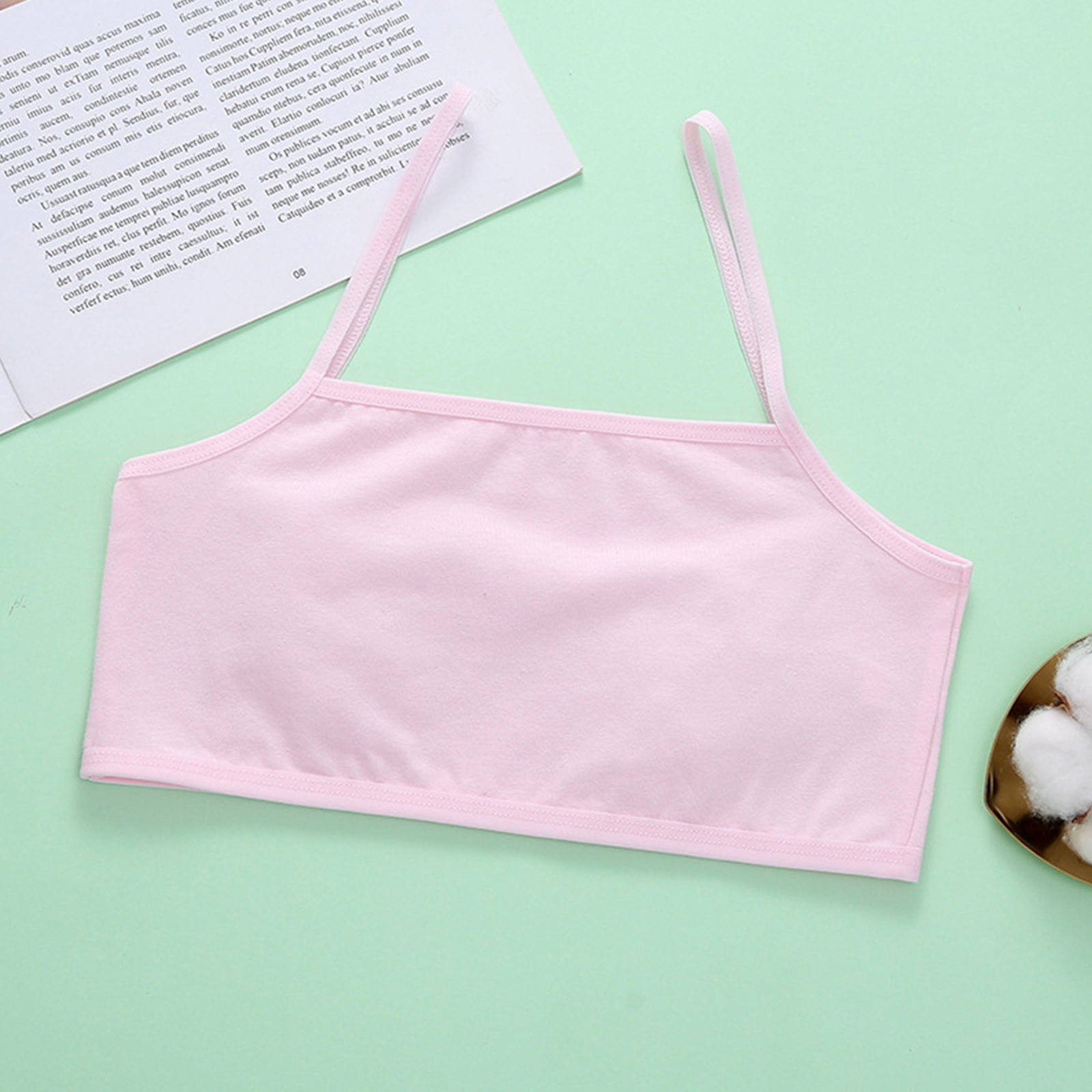 BRGZLK Girls Camisole Bra Kids Cotton Spaghetti Strap Sport Bra ...