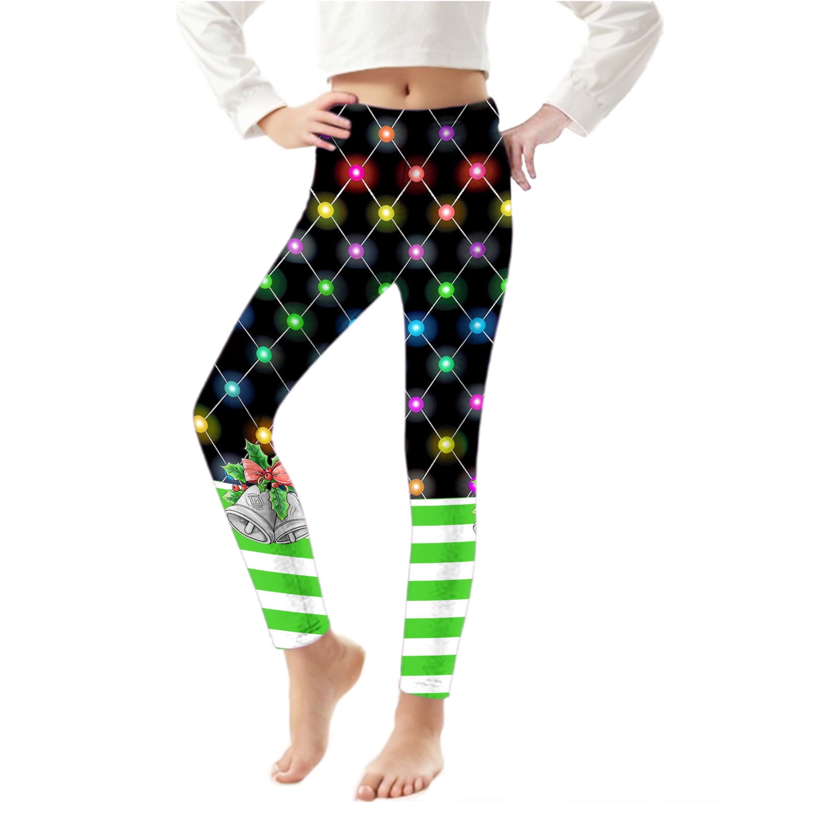 BRGZLK Girls Christmas Leggings High Waist Stretchy Soft Tights Kids ...