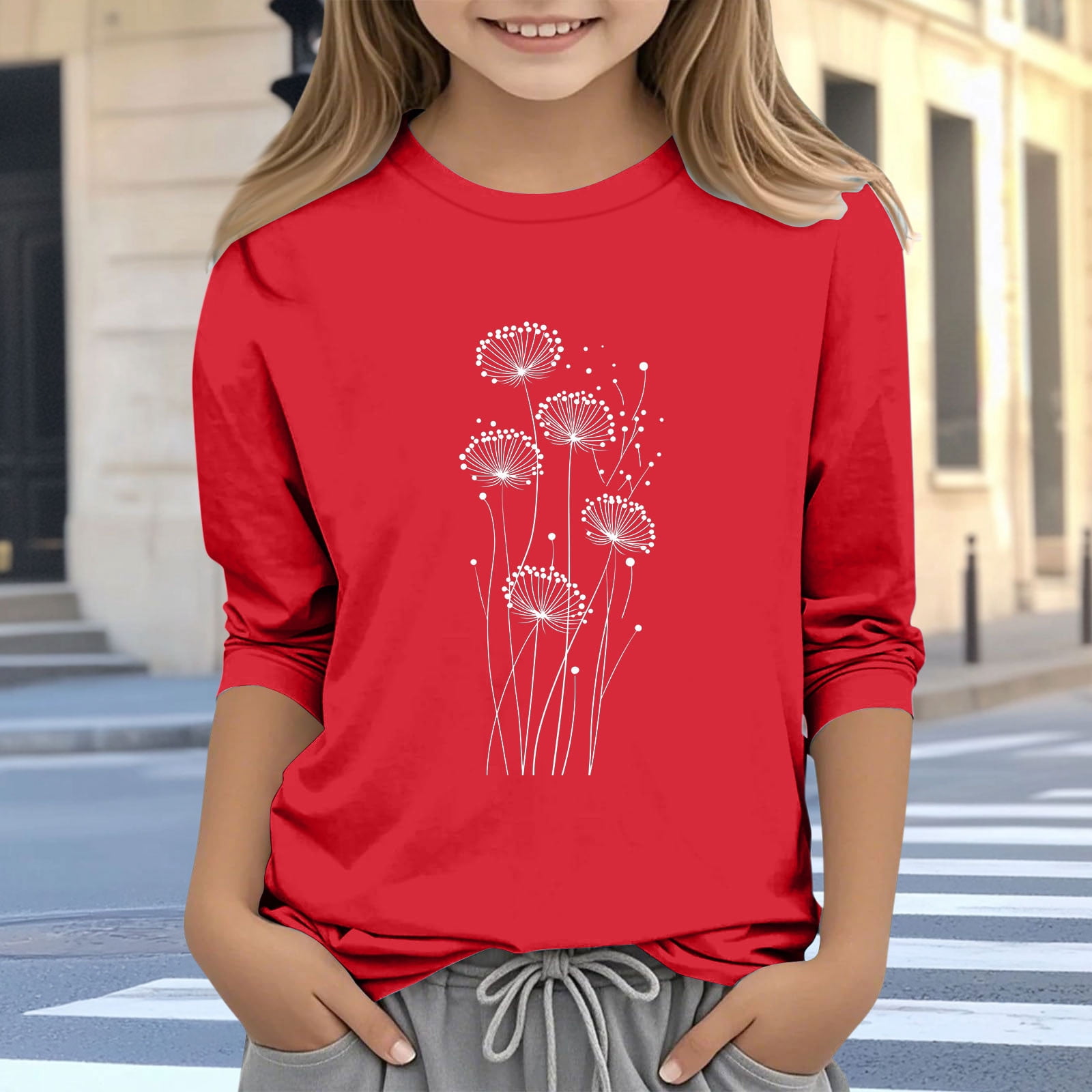 BRGZLK Girls Dandelion Graphic Floral T-Shirt Girls Casual Summer Boho ...