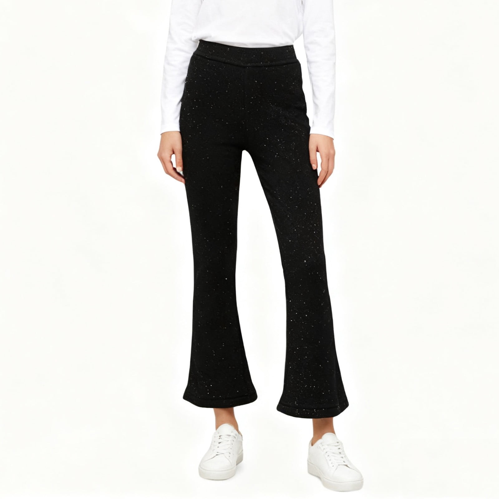 BRGZLK Girls Flare Leggings Thickened Fleece Shiny Trumpet Pants Casual ...