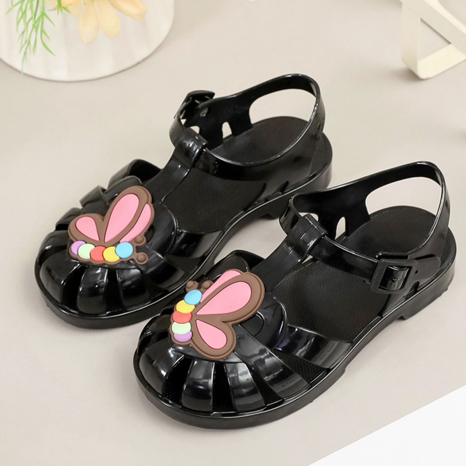 BRGZLK Girls Jelly Sandals Summer 2026 Cute Closed Toe Soft Sole Beach ...